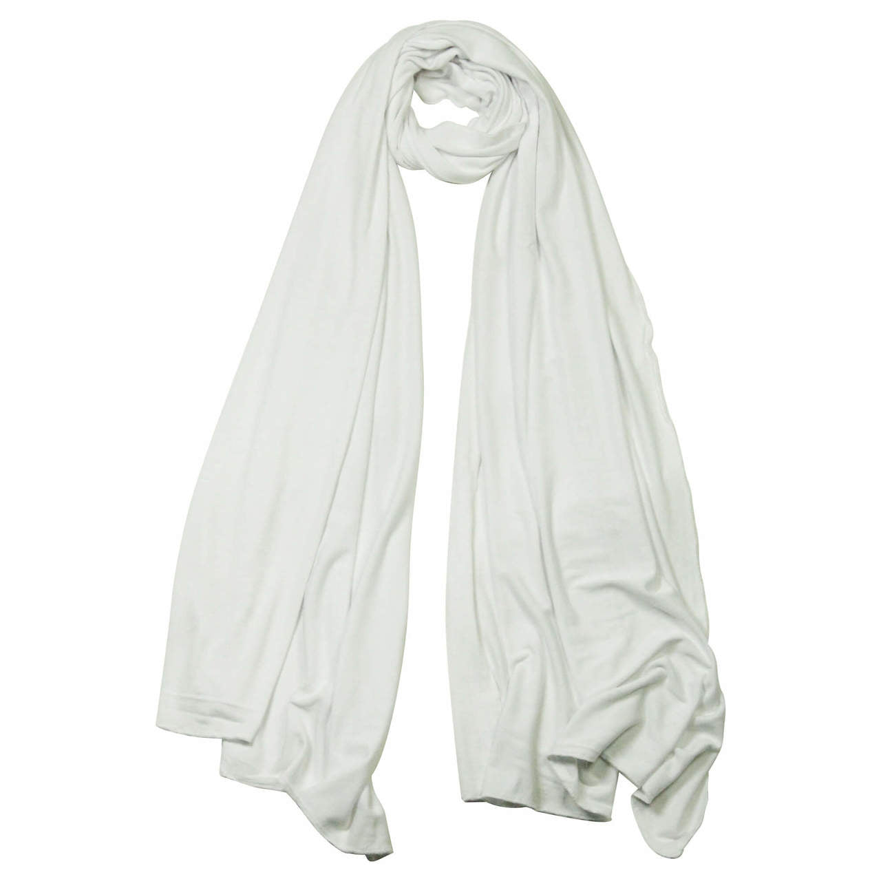 Plain White Lightweight Womens Scarf Jersey Hijab HJ258